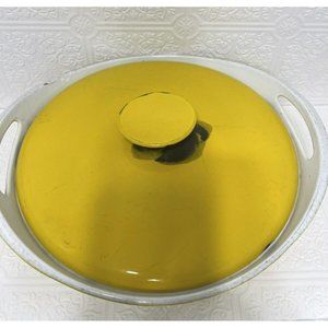 Kitchen | Large Yellow Enamel Cast Iron Stock Pot Dutch Oven Mcm ...